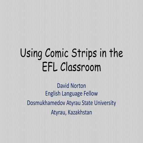 Using Comic Strips in the EFL Classroom | PPT