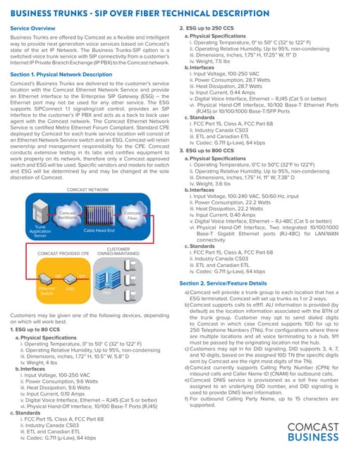 Comcast Business voice edge technical overview | PDF