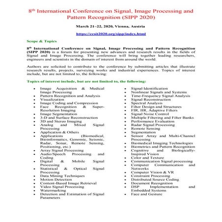 13th International Conference on Signal, Image Processing and Pattern ...
