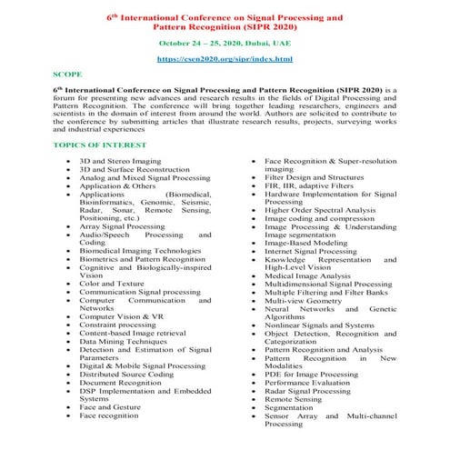 11th International Conference on Signal Processing and ...
