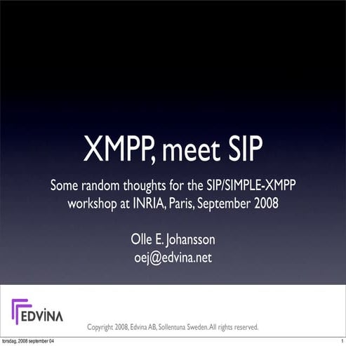 Sip Xmpp Interoperability | PDF