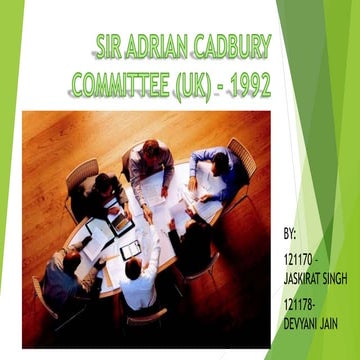 The cadbury committee report on corporate governance | PPTX