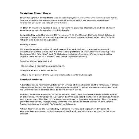 Sir Arthur Conan Doyle | PDF