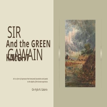 SIR GAWAIN AND THE GREEN KNIGHT.pptx the | PPTX
