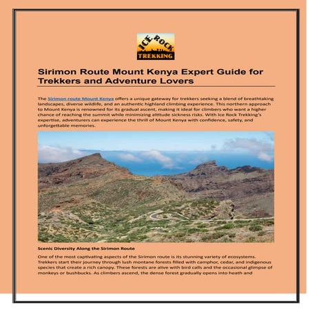 Sirimon Route Mount Kenya Expert Guide for Trekkers and Adventure ...
