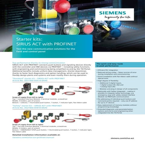 Sirius act profinet start kit | PDF