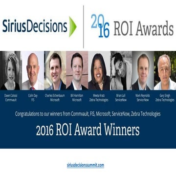 SiriusDecisions Summit Europe 2016 ROI Awards | PDF