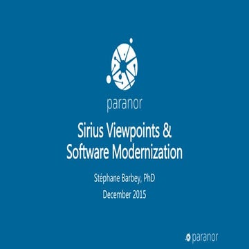 Sirius viewpoints and modernization paris 2015 | PPT