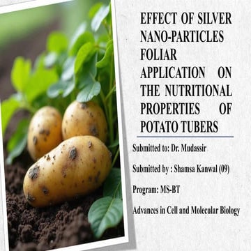 Effect of Silver nanoparticles foliar application on the nutritional ...