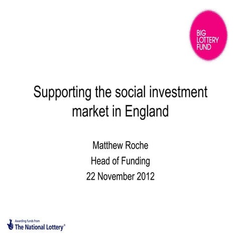 Si roadshow big presentation- matthew roche 221112 | PPT