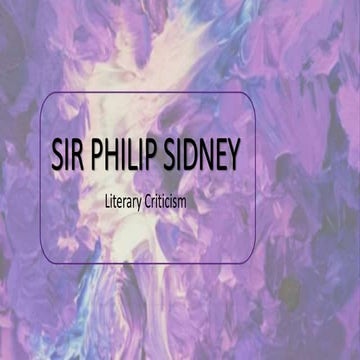 SIR PHILIP SIDNEY LC.pptx | Poetry | Books and Literature