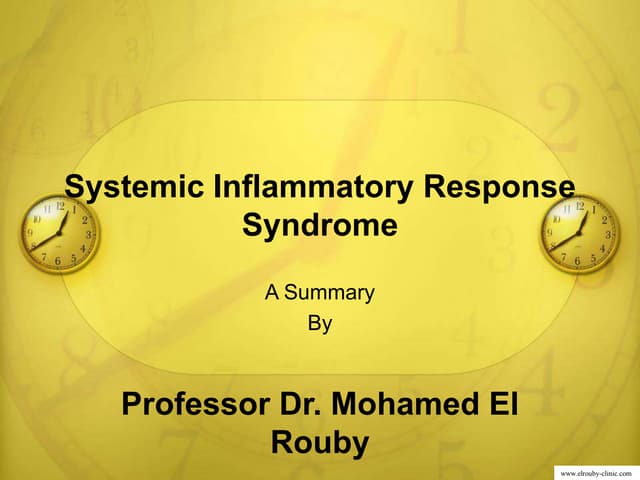 Systemic Inflammatory Response Syndrome Ppt Lung And Respiratory