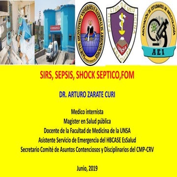 SIRS SOFA SEPSIS SHOCK SEPTICO FOM | PPTX