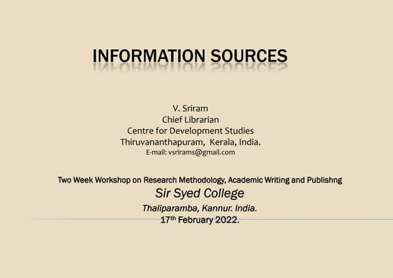 Social Science Information Sources | PDF