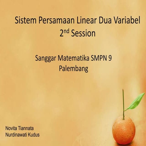 Sistem persamaan linear dua variabel (session 2) | PPT