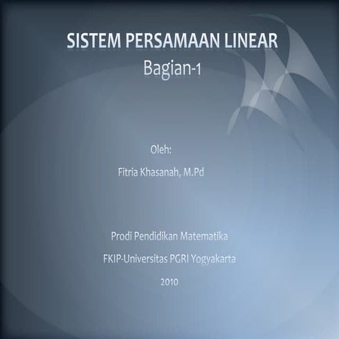 Sistem persamaan-linear | PPTX