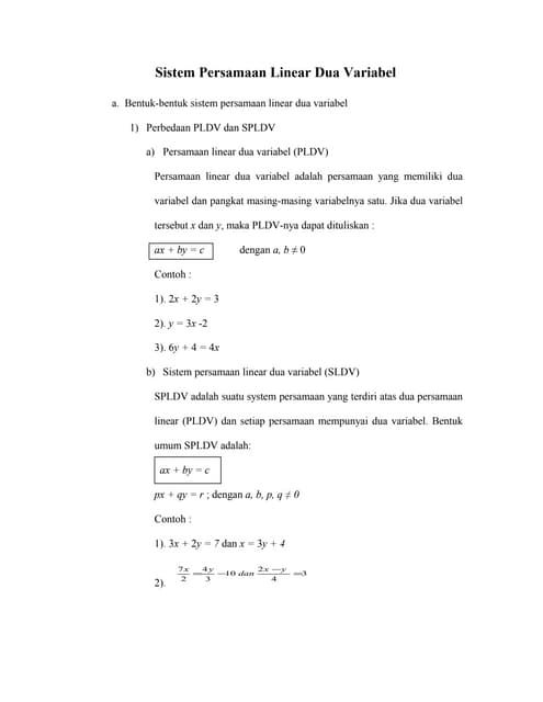 Sistem persamaan linear | PPT