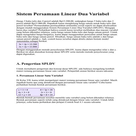 Sistem persamaan-linear-dua-variabel | DOC