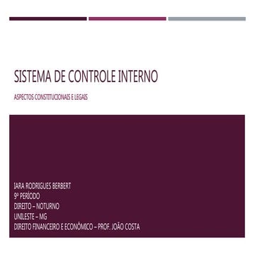 Sistema de Controle Interno | PPTX