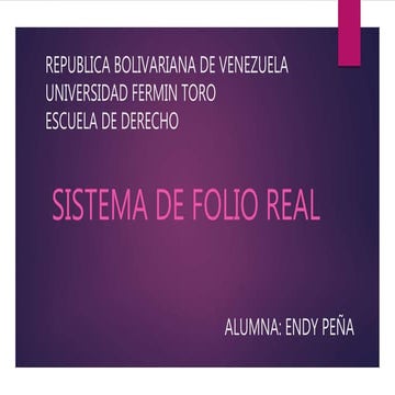 Sistema de folio real derecho registral | PPTX