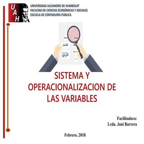 Definición conceptual y operacional de las variables | PPTX