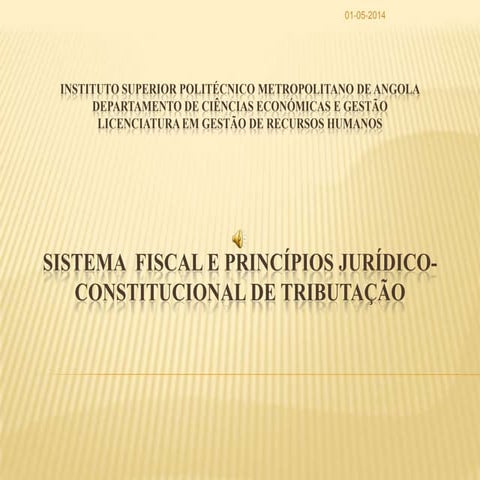 Direito TributáRio E Sistema Fiscal Angolano | PPT