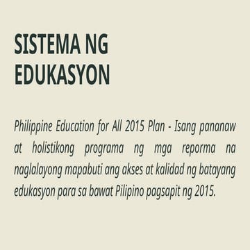 Sistema ng Edukasyon sa Pilipinas (DepEd) | PPT