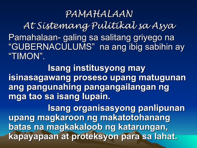 MGA IBA'T IBANG SISTEMA NG PAMAHALAAN | PPTX