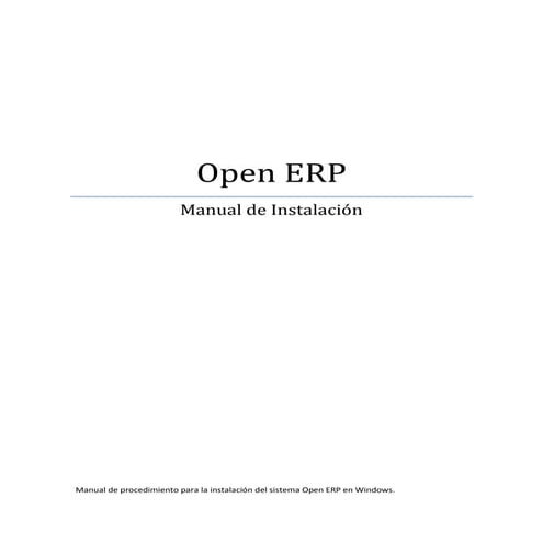 Sistema open erp (manual) | PDF