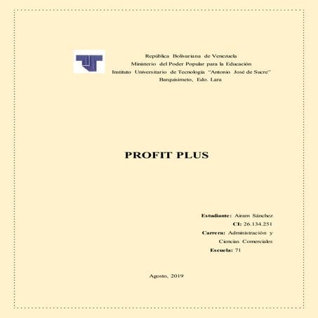 MANUAL DE USO DEL PROFIT PLUS | PPTX