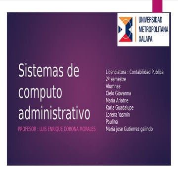 Sistemas de computo administrativo.pptx.pdf | Computing | Technology & Computing