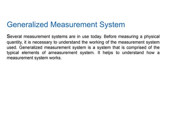 Elements of a Generalized Measurement System.pptx | Physics | Science