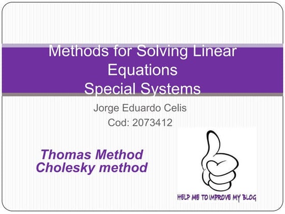 Crout s method for solving system of linear equations | PPTX | Physics | Science