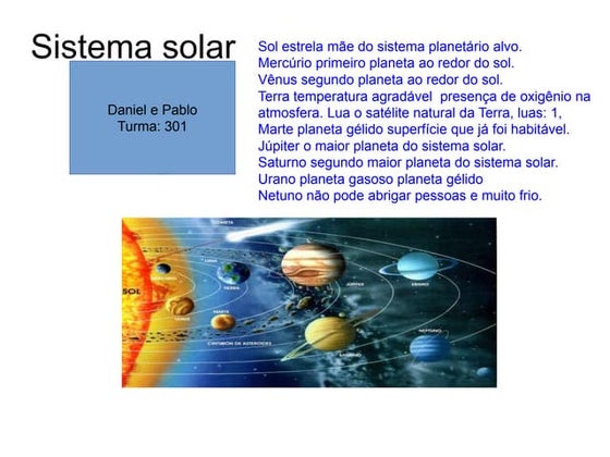 Folder O Sistema Solar - Ciência Planetária e Planetologia Comparada | PPT