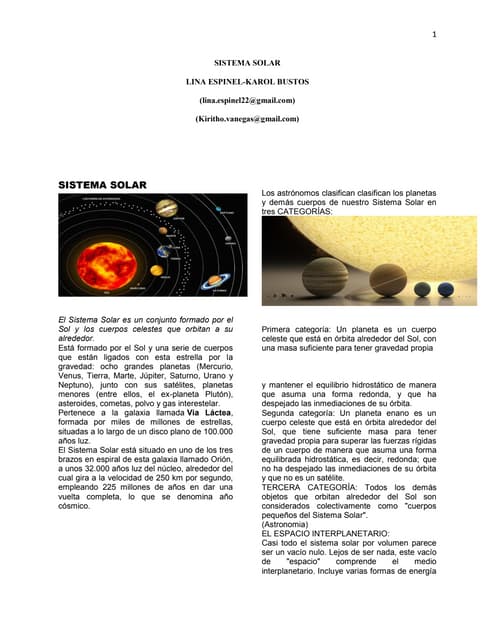 Hoja De Trabajo Sobre Los Planetas En Formato Pdf Nuestro Planeta