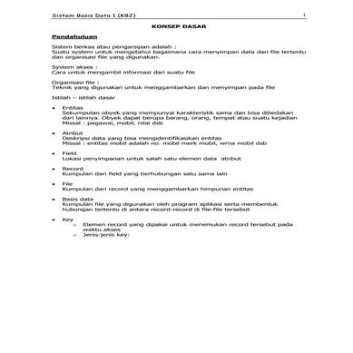 Sistem Basis Data 1 | PDF
