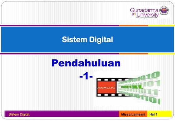 Pertemuan ke-1 sistem digital | PPT