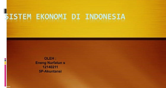 3. sistem ekonomi indonesia | PPT