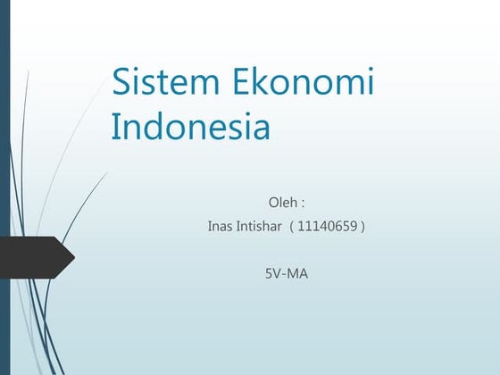 Sistem ekonomi indonesia | PPT