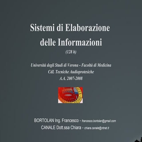 SISTEMI DI ELABORAZIONE DELLE INFORMAZIONI - INTRO | PPT