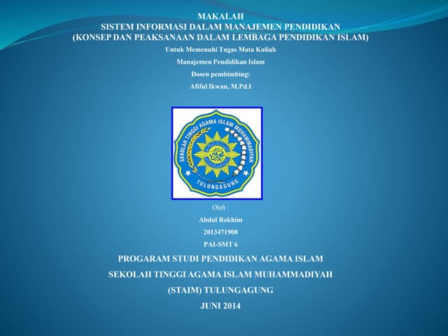 Sistem informasi dalam manajemen pendidikan islam | PPT Sistem informasi dalam manajemen pendidikan islam | PPT