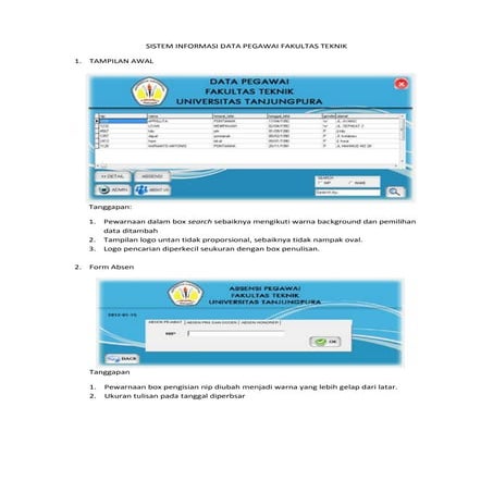 Sistem informasi data pegawai fakultas teknik | DOCX