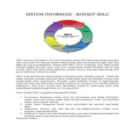 Sistem informasi sdlc | DOCX