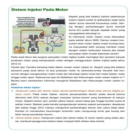 Sistem injeksi pada motor | PDF