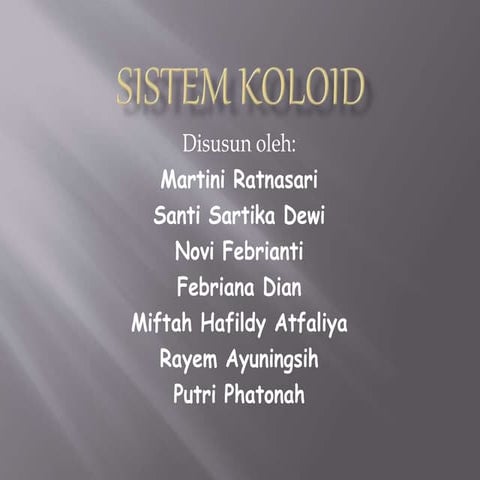 Sistem koloid powerpoint | PPTX