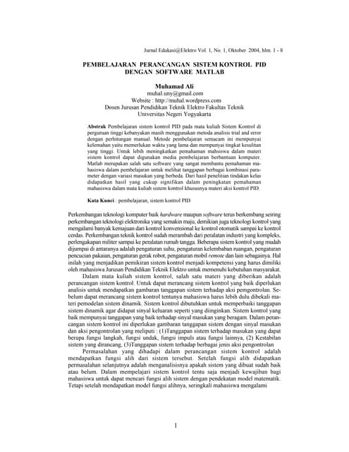 Paper adaptive control system (anis mh) | PDF