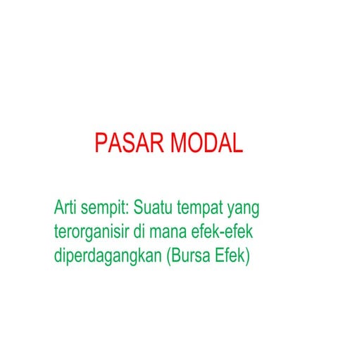 Sistem lembaga ku pasar modal | PPT