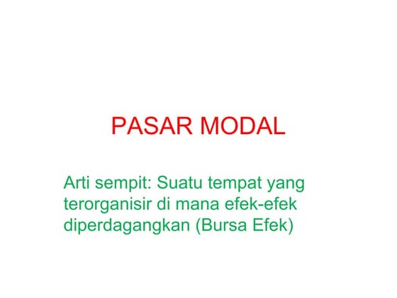 Pasar modal | PPTX