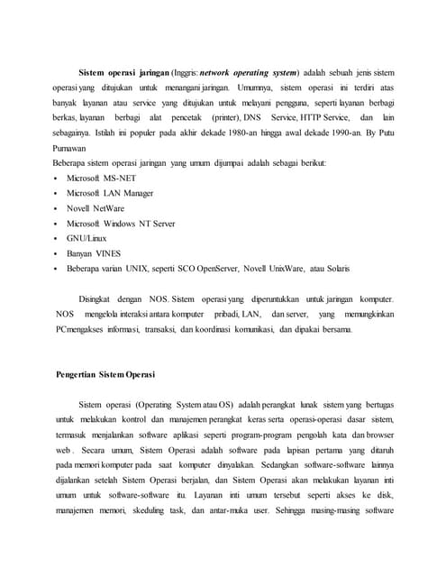 Sistem operasi pertemuan 2 | PDF