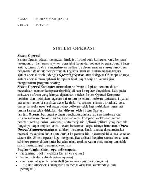 Sejarah serta perkembangan Sistem operasi | PDF